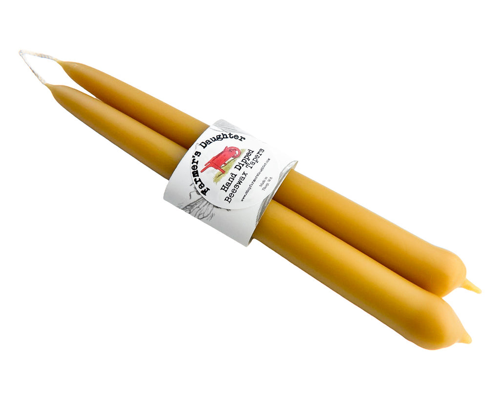 Hand-Dipped Beeswax Tapers - Farmers Daughter Mercantile